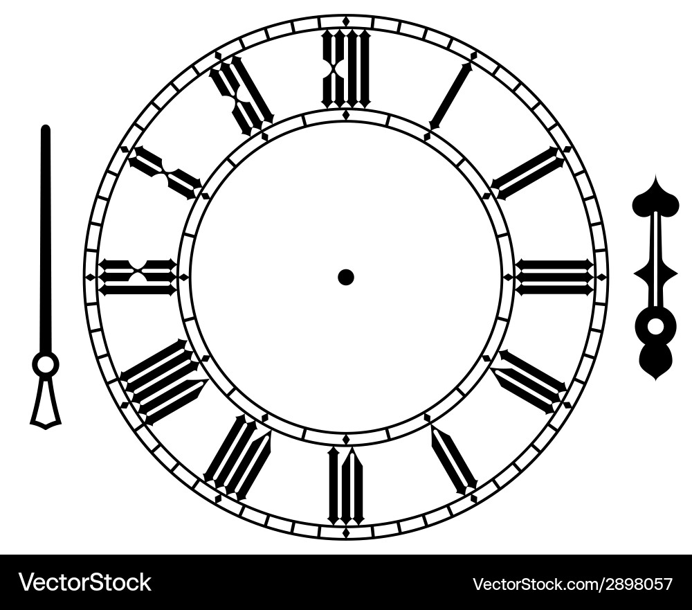 Vintage clock Royalty Free Vector Image - VectorStock
