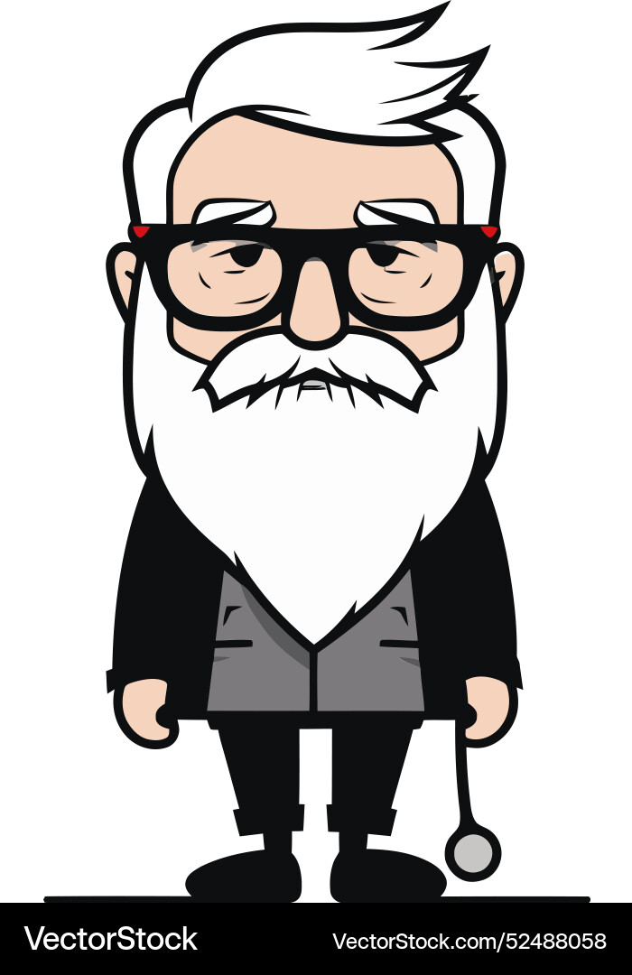Aged dignity drawing of an elderly manelderly Vector Image