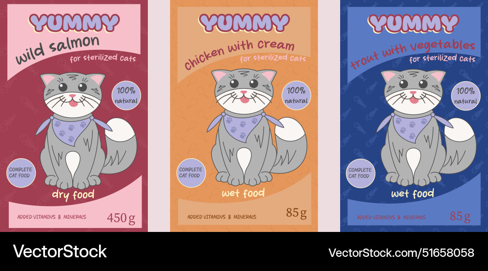 Cat food Royalty Free Vector Image - VectorStock