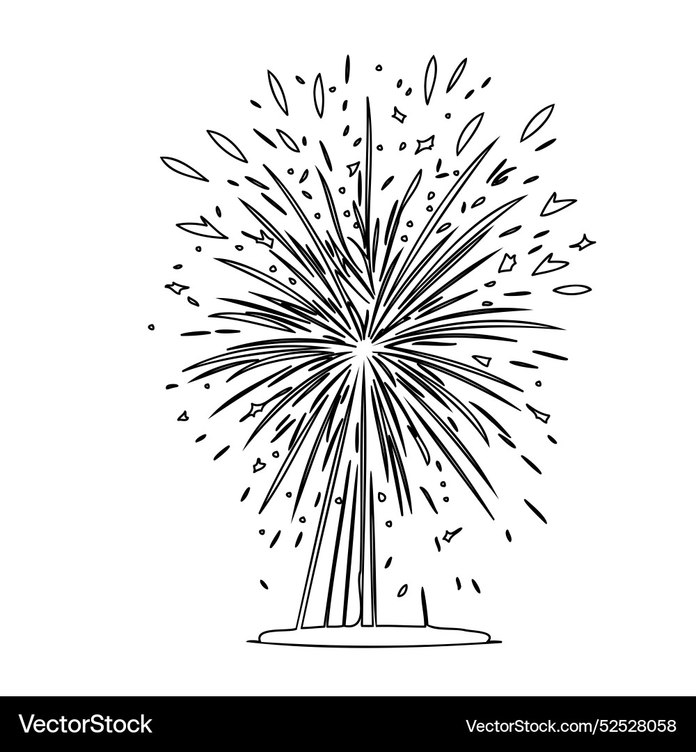 Celebration fireworks splash outline sketch Vector Image