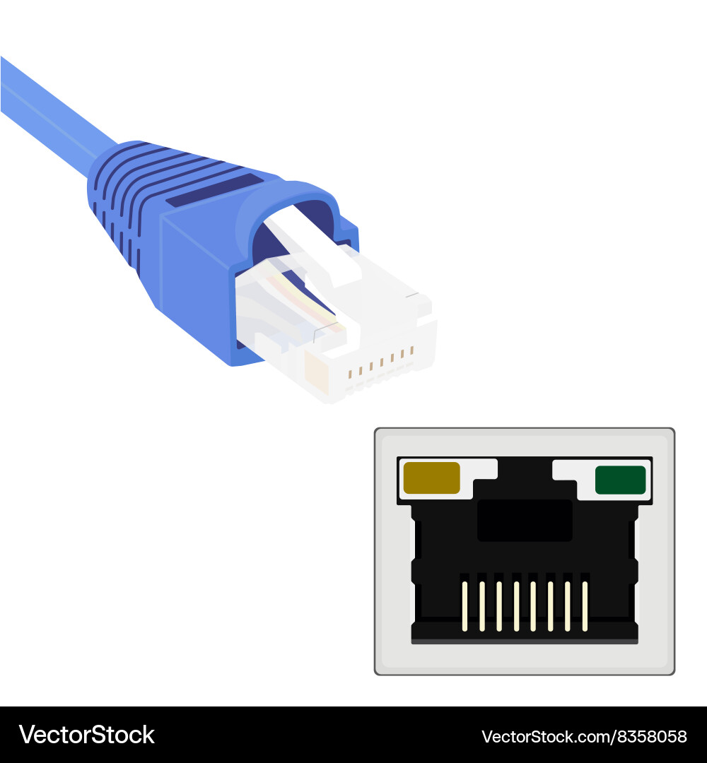 Ethernet cable port Royalty Free Vector Image - VectorStock