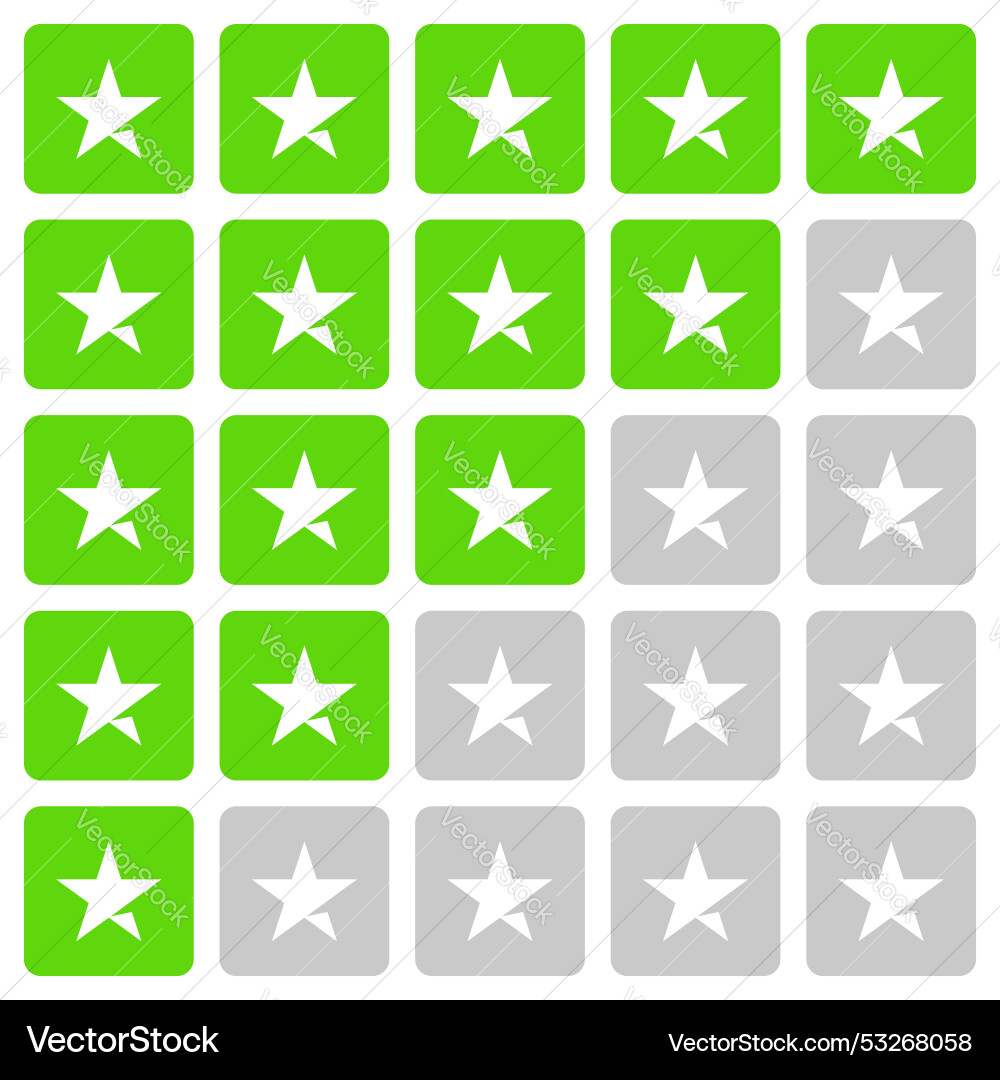 Green five star rating feedbac Royalty Free Vector Image