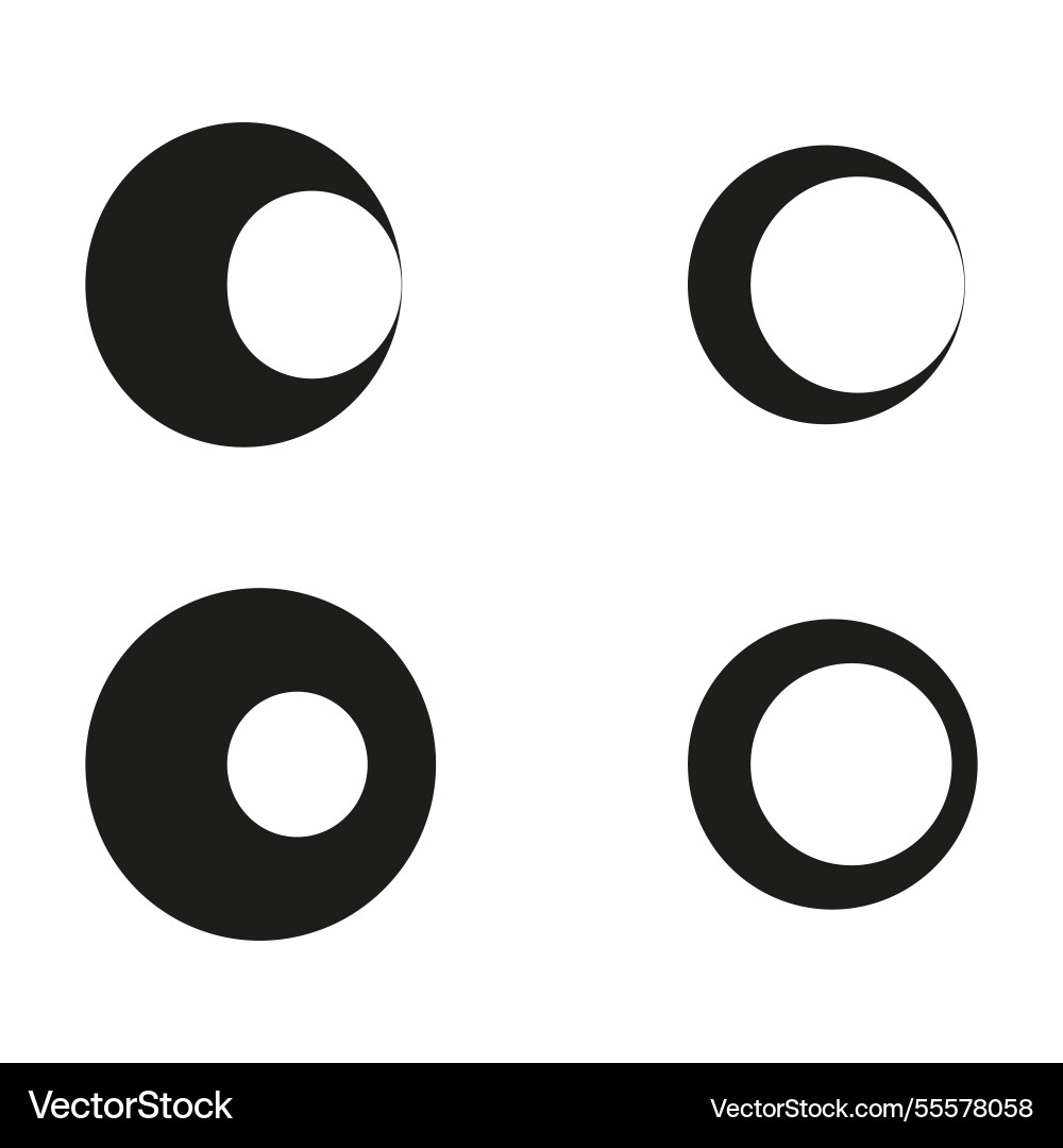 Lunar phase icon crescent moon circular Royalty Free Vector