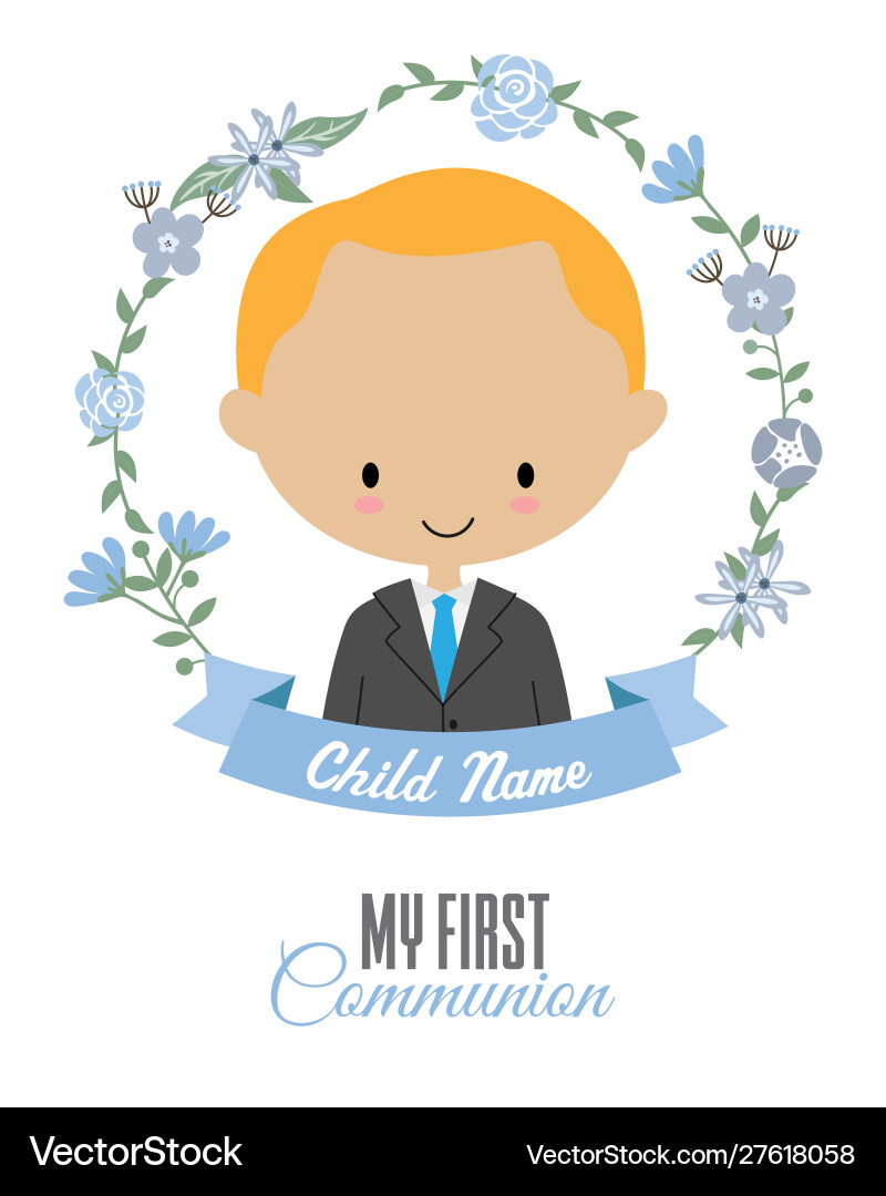 My first communion card Royalty Free Vector Image