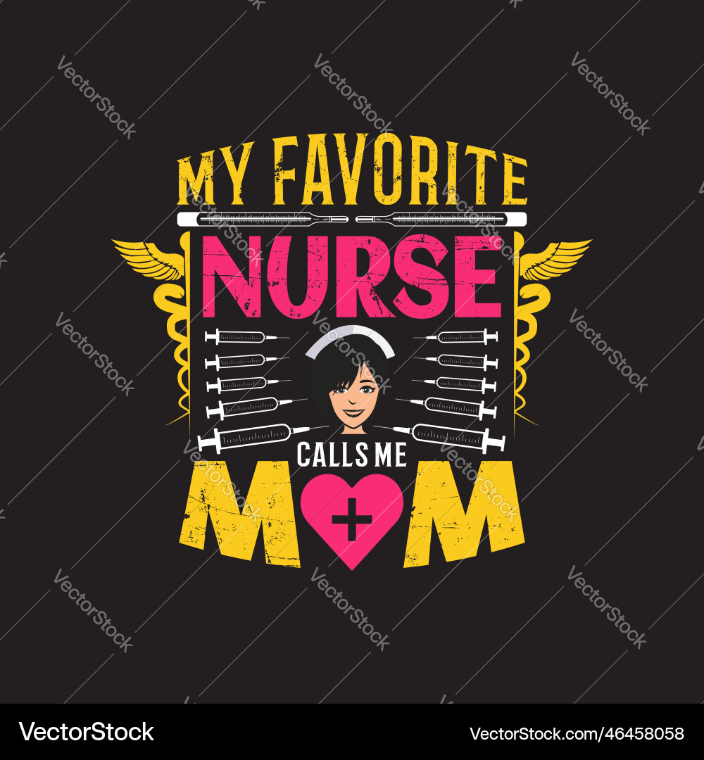 Nurse typographic slogan design Royalty Free Vector Image