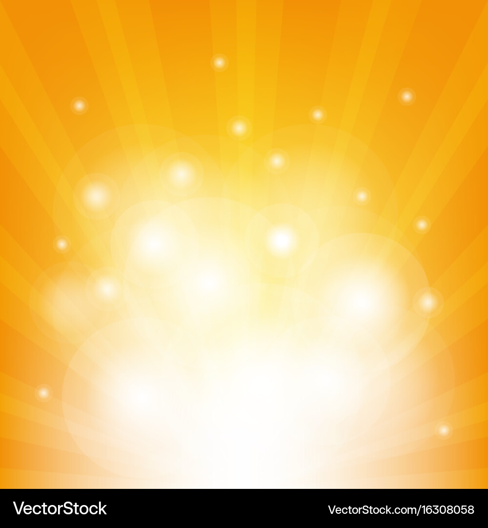 Orange background with beams Royalty Free Vector Image