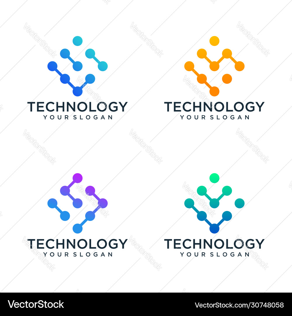 Technology logo design template Royalty Free Vector Image