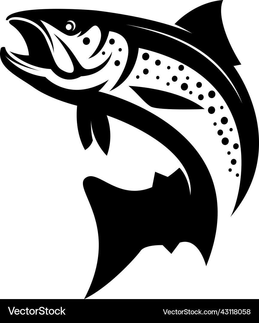 Trout fish fishing template Royalty Free Vector Image