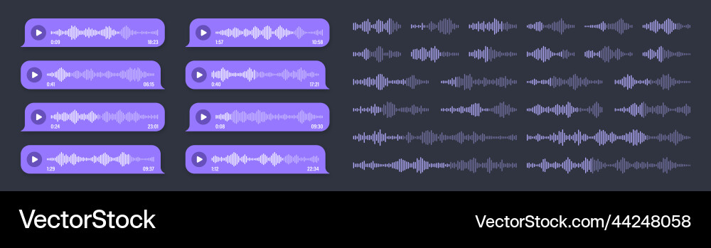 Voice audio message violet speech bubble sms Vector Image