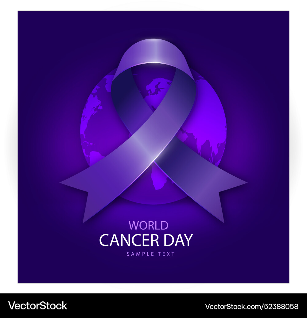 World cancer day gradient background Royalty Free Vector