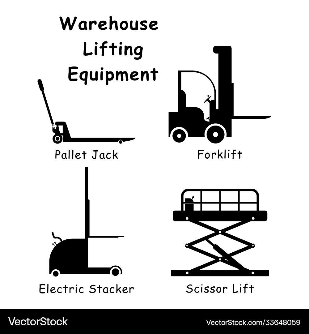 1353 warehouse lifting equipment Royalty Free Vector Image