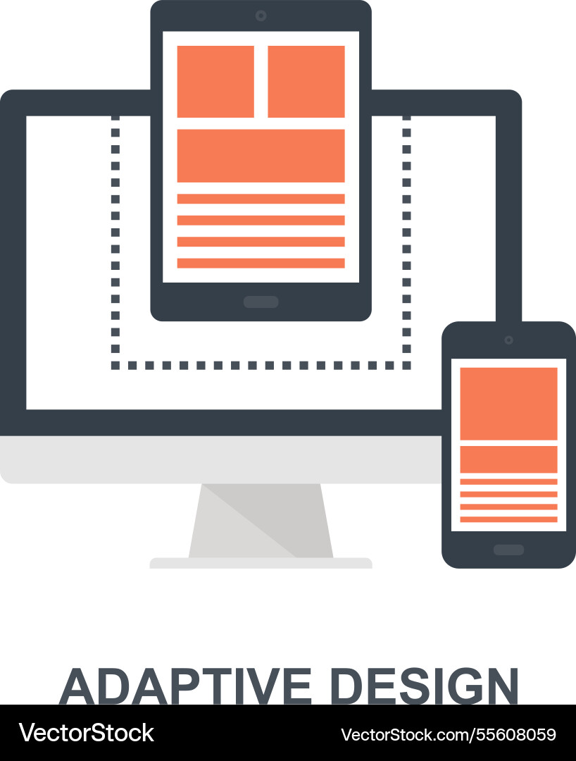 Adaptive design flat icon concept Royalty Free Vector Image