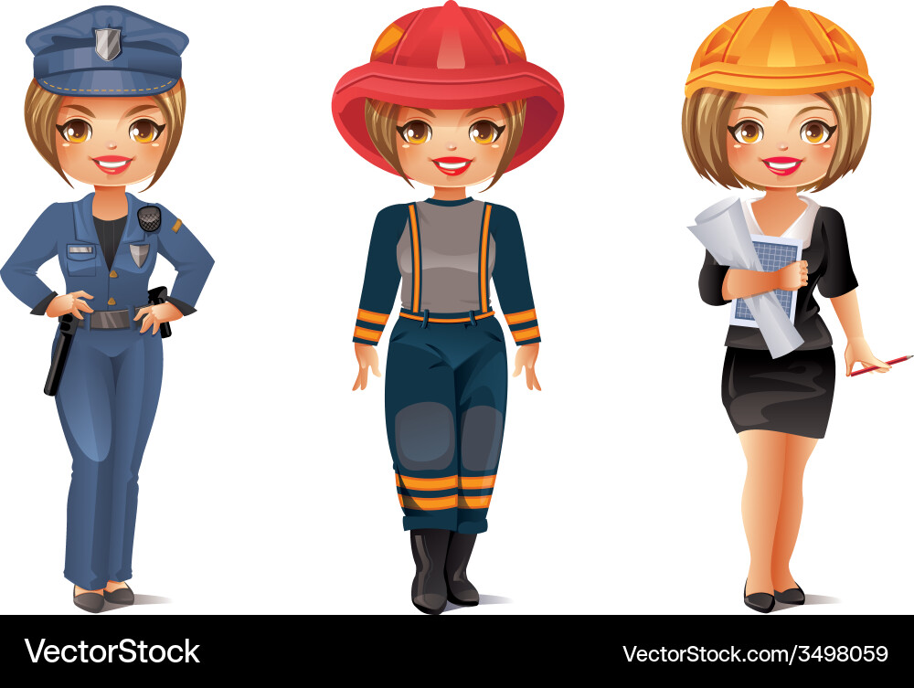 Cartoon Professions Set Royalty Free Vector Image