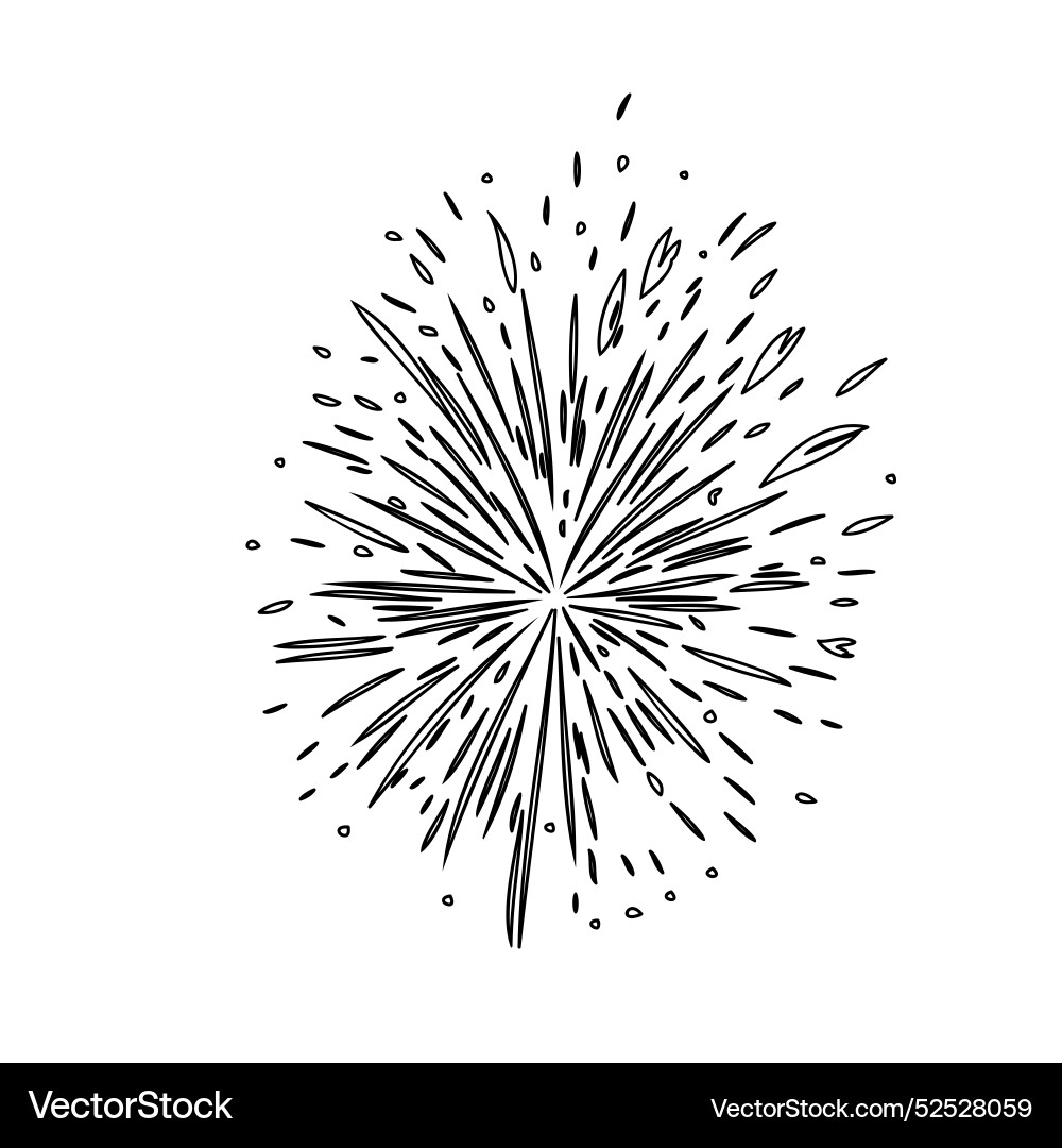 Celebration fireworks splash outline sketch Vector Image