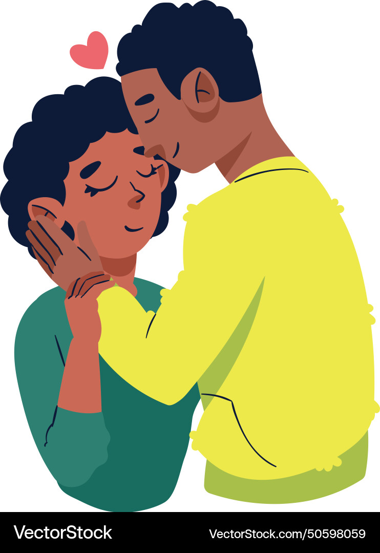 Couple kissing cartoon Royalty Free Vector Image