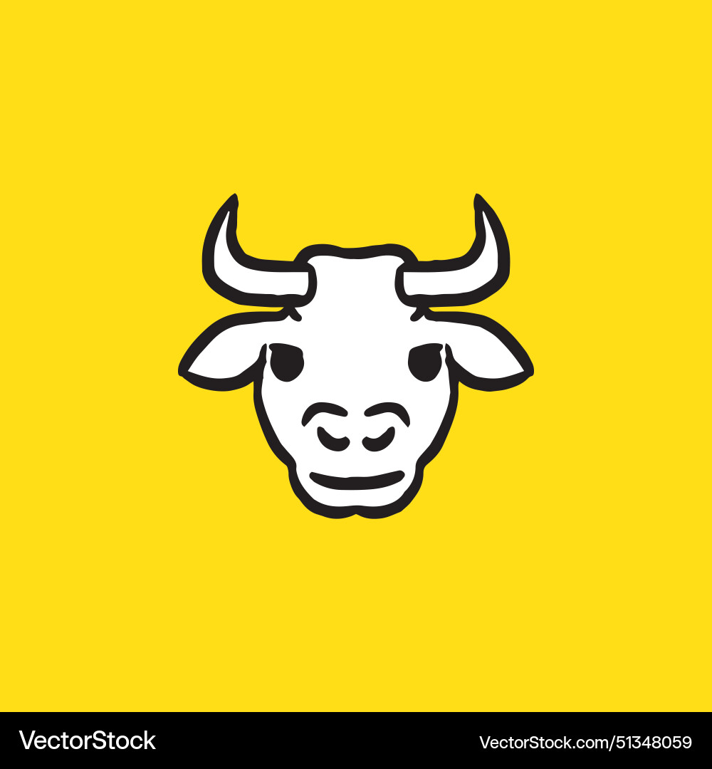 Cow head from front sketch drawing style Vector Image