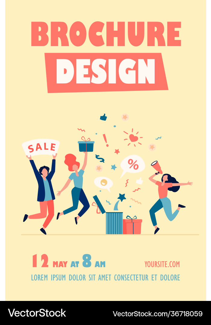 Customers celebrating sale Royalty Free Vector Image