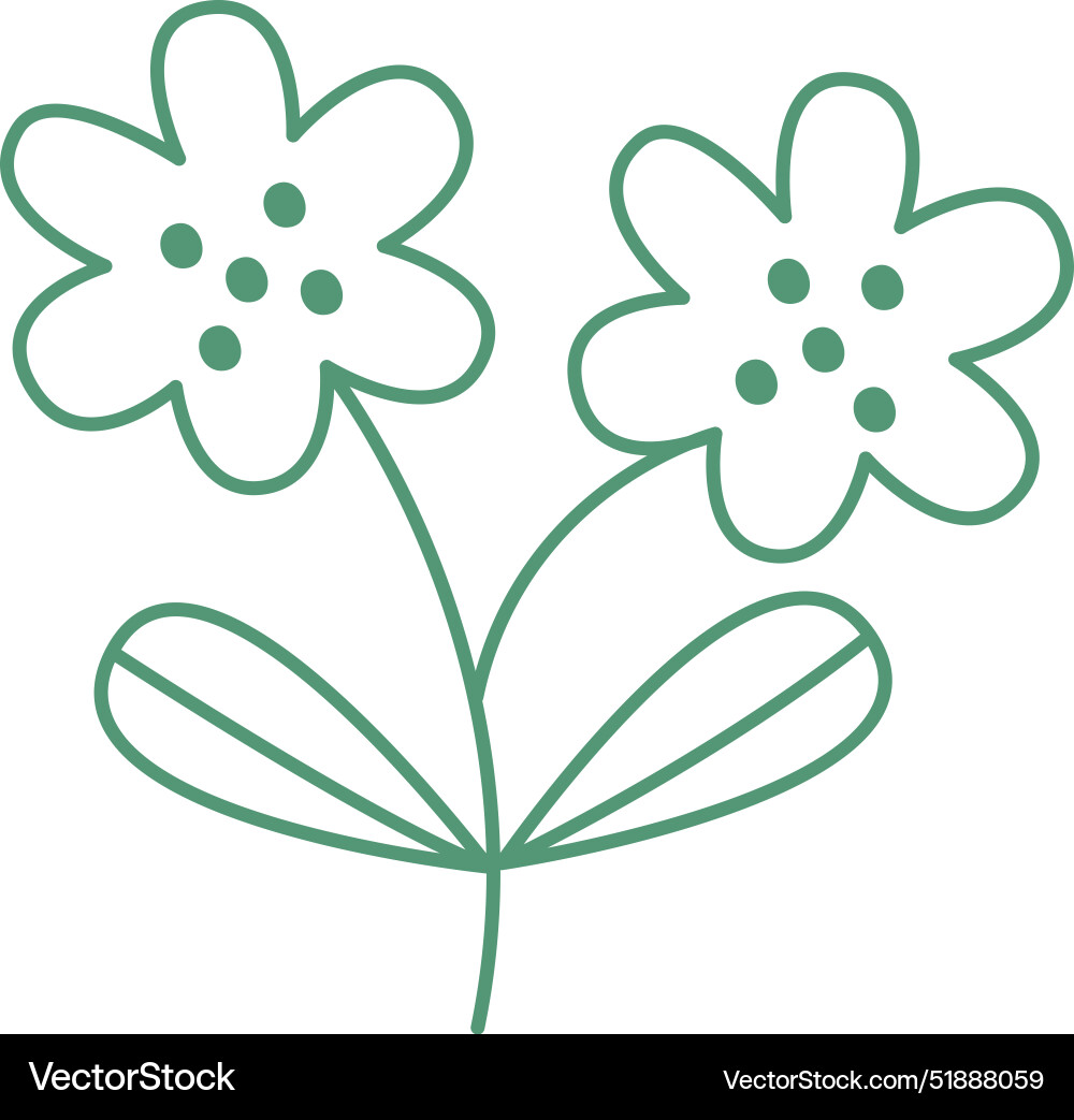 Flowers painting outline Royalty Free Vector Image