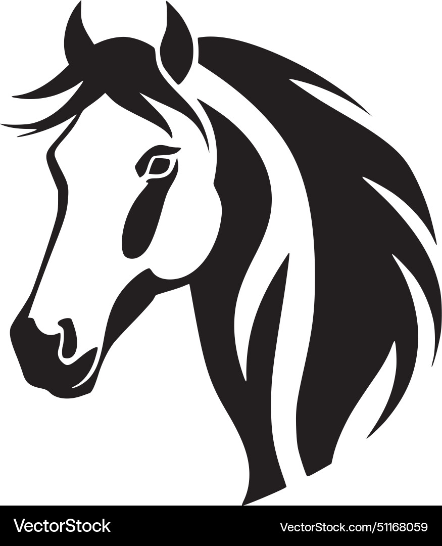 Horse - black and white Royalty Free Vector Image