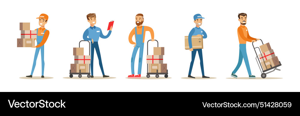 Man character delivery service worker bring Vector Image