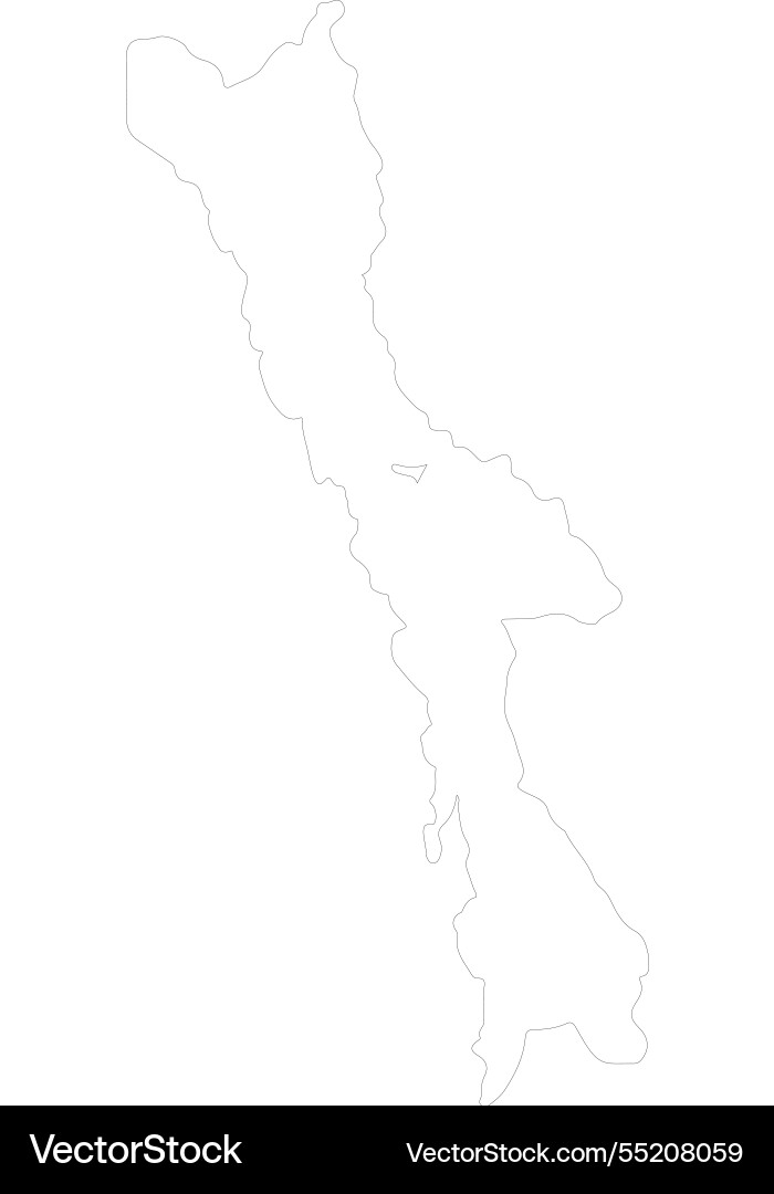 Mon myanmar outline map Royalty Free Vector Image