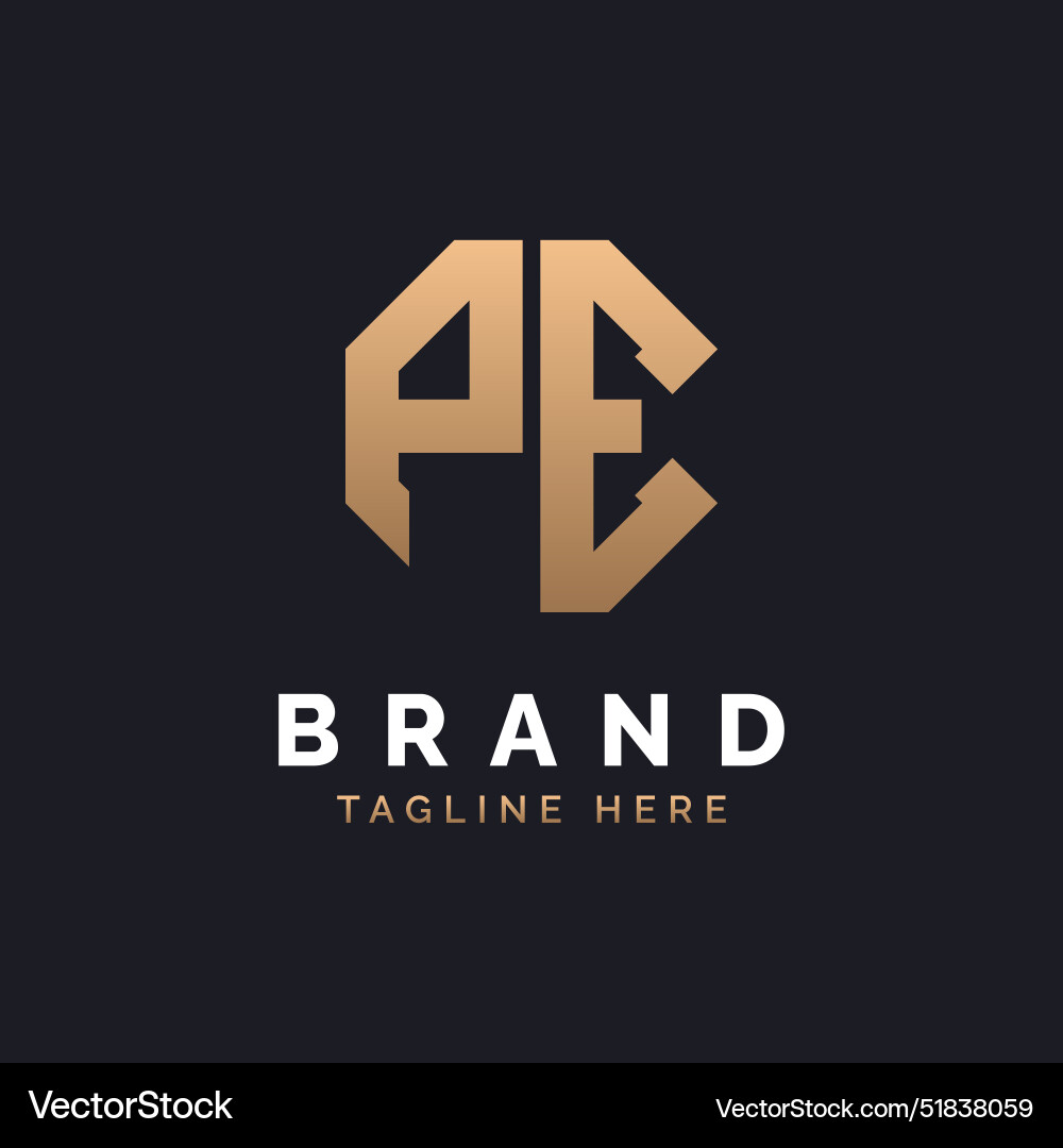 Pe logo design modern minimal elegant and luxury Vector Image