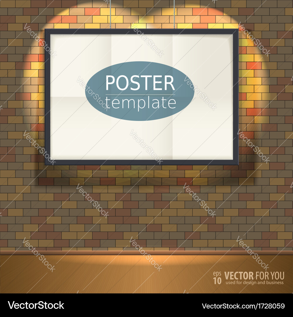 Poster template with frame easy to edit Royalty Free Vector