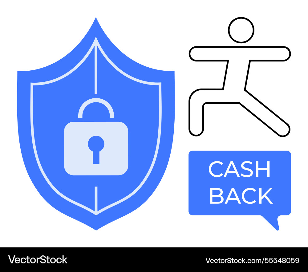 Secure transactions with cash back incentives Vector Image
