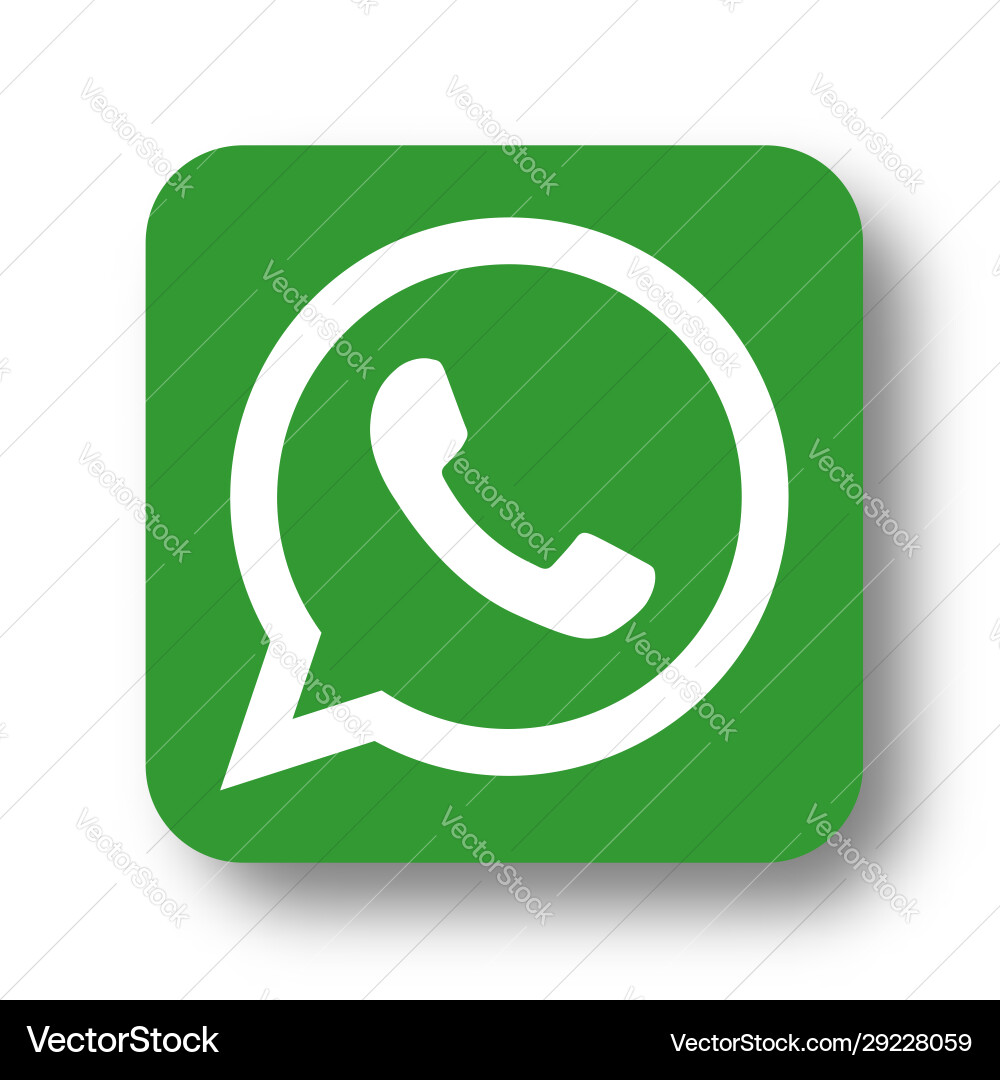 WhatsApp Logo Icon - Green Square Royalty Free Vector Image