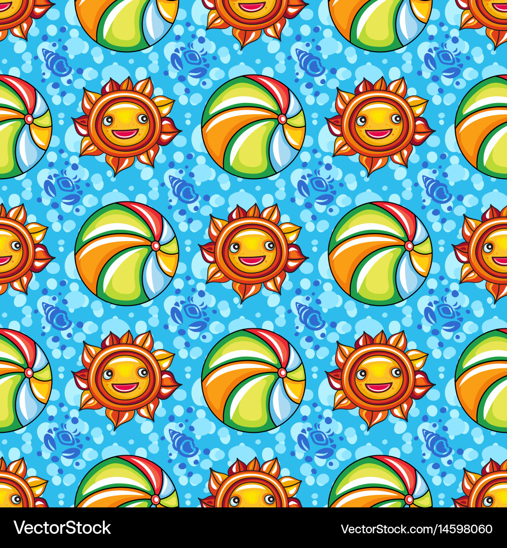 Bright Summer Beach Pattern Royalty Free Vector Image