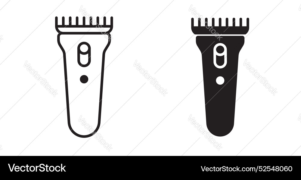 Electric razor thin line icon set Royalty Free Vector Image