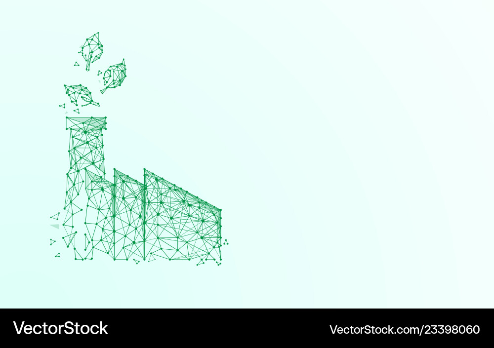 Factory icon form lines triangles and particle Vector Image