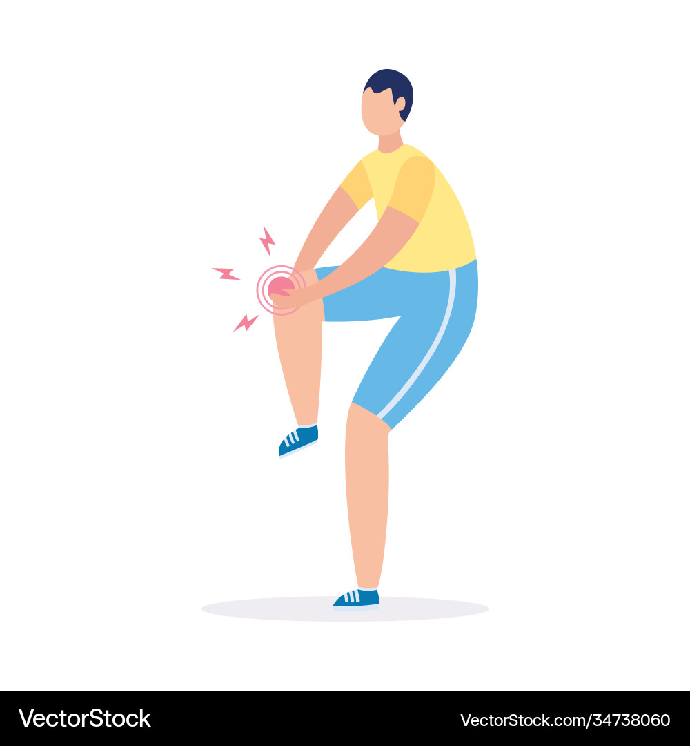 Male character with osteoarthritis knee Royalty Free Vector