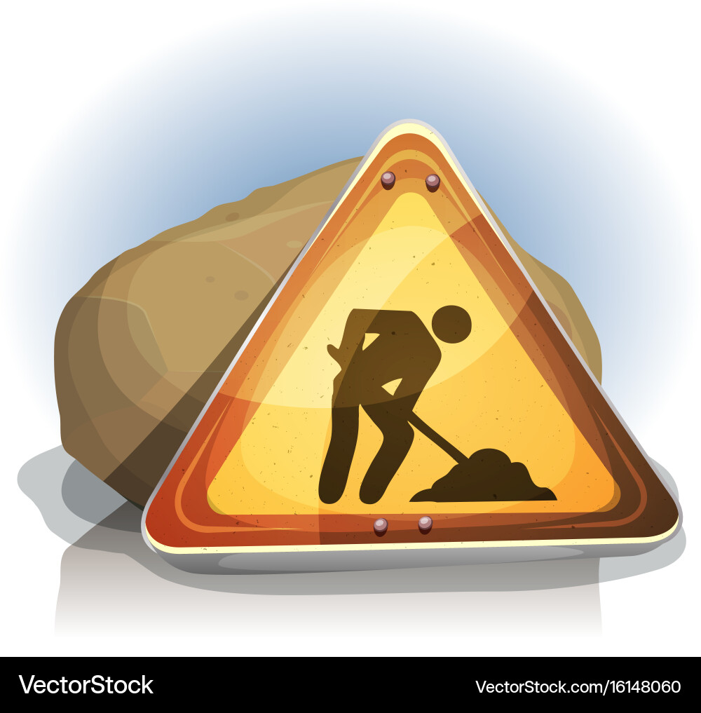 Men at work road sign Royalty Free Vector Image