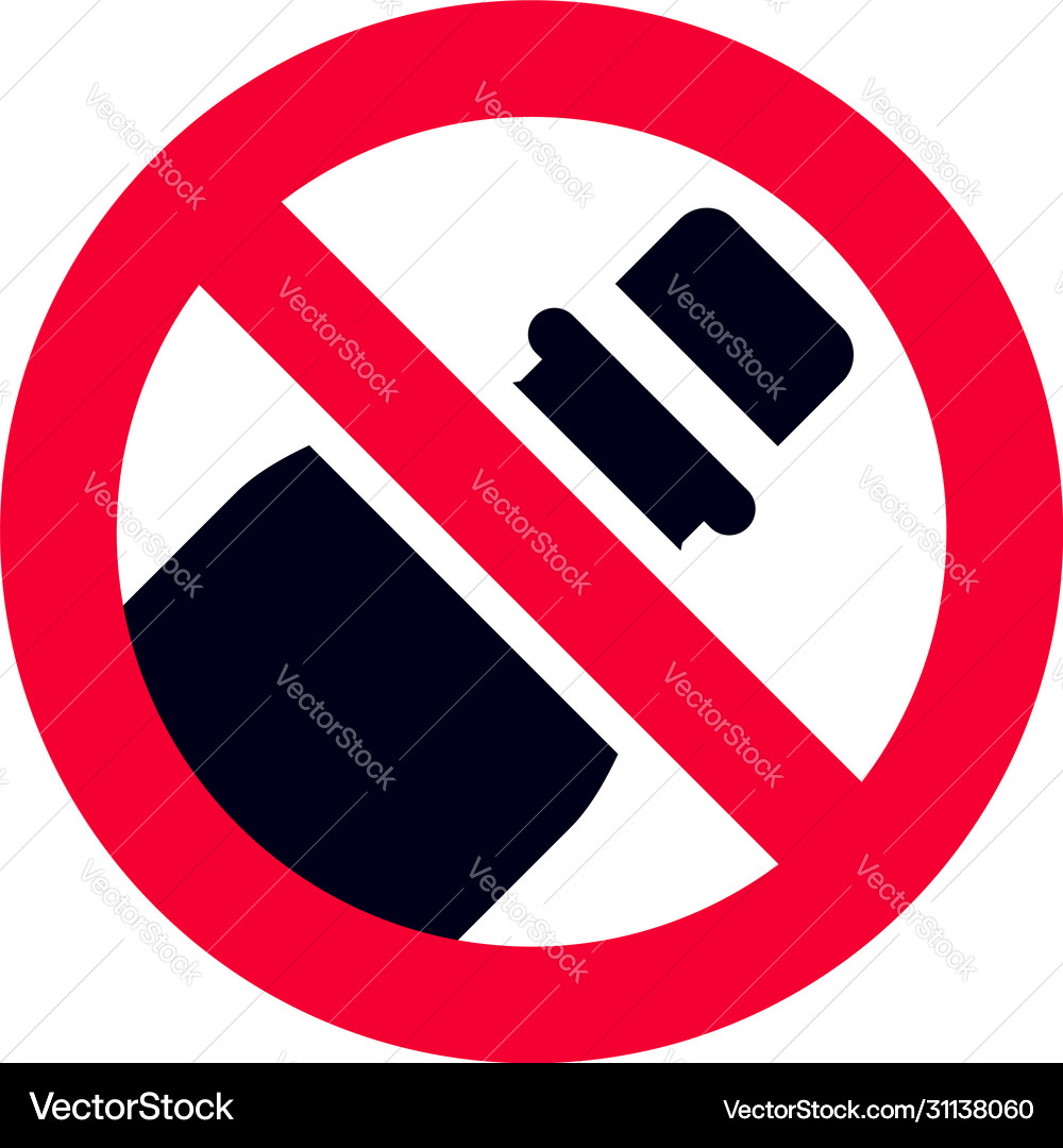 No plastic bottle forbidden sign Royalty Free Vector Image
