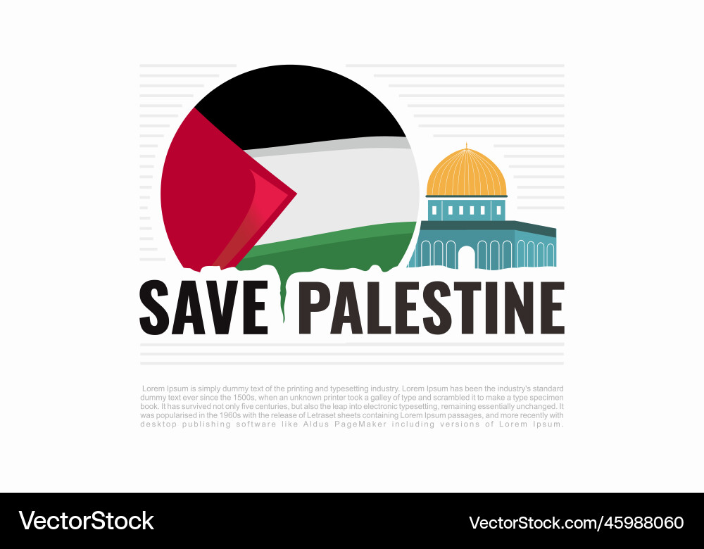 Save palestine free flag wallpaper Royalty Free Vector Image