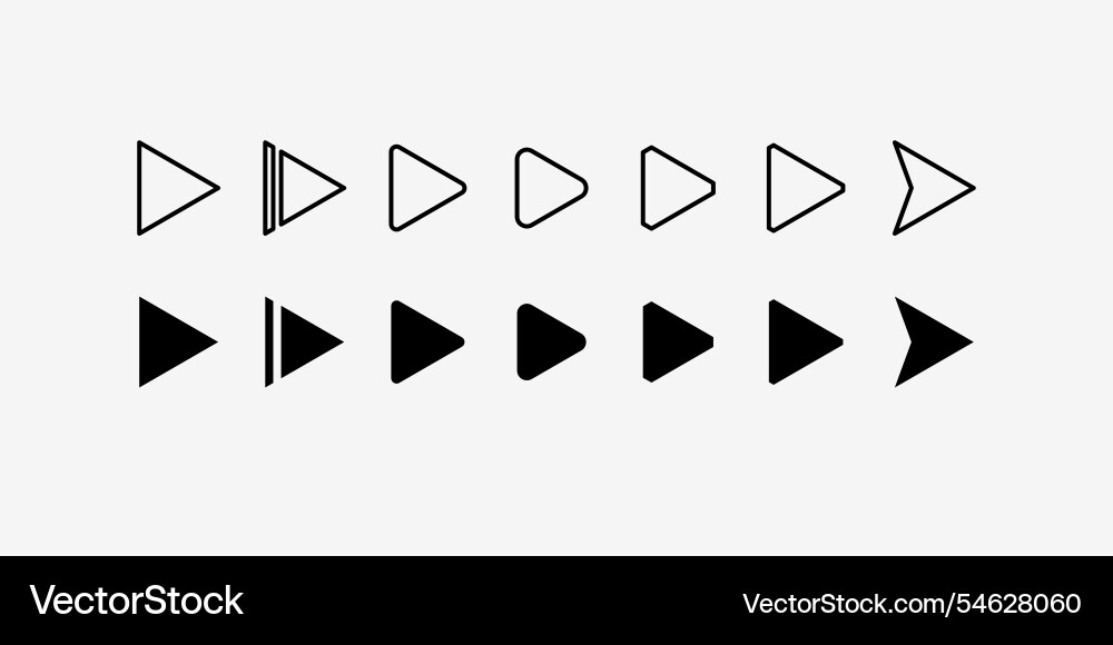 Simple black icons the triangle indicating Vector Image