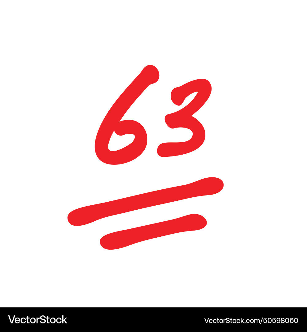 Sixty three icon design 63 points Royalty Free Vector Image