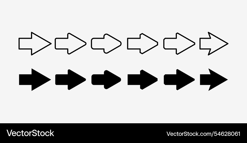 A set of different navigation arrows arrows Vector Image