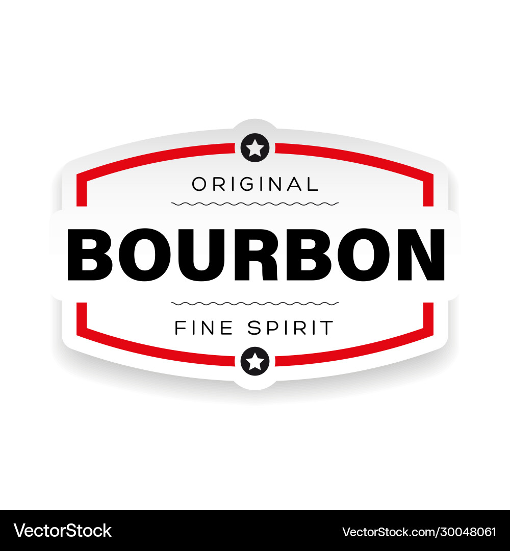 Bourbon vintage label sign Royalty Free Vector Image