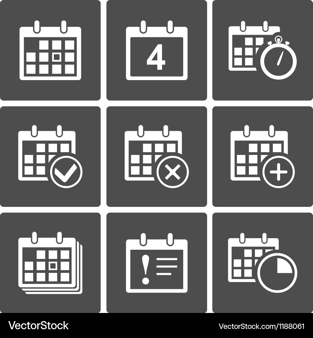 Calendar icons set Royalty Free Vector Image - VectorStock