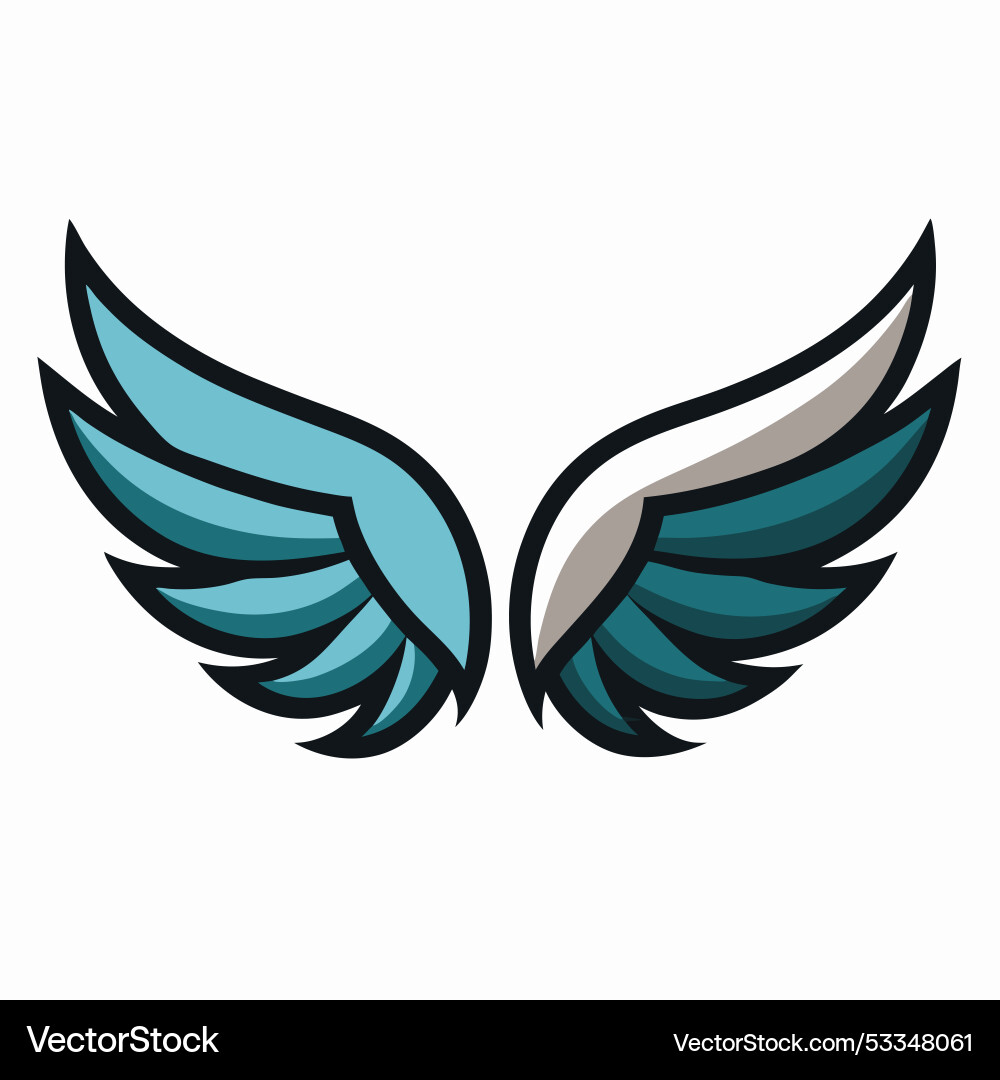 Coloring wings design Royalty Free Vector Image