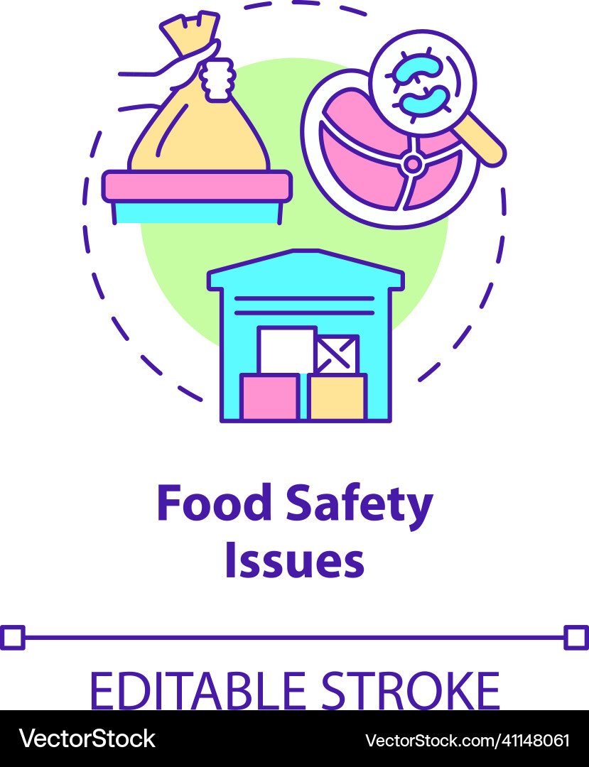 Food safety issues concept icon Royalty Free Vector Image