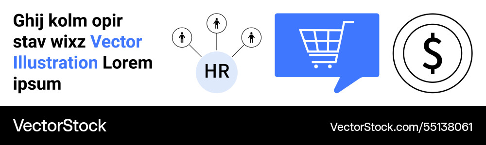 Hr Verbindungen E-Commerce und Dollar Symbol Vektorbild