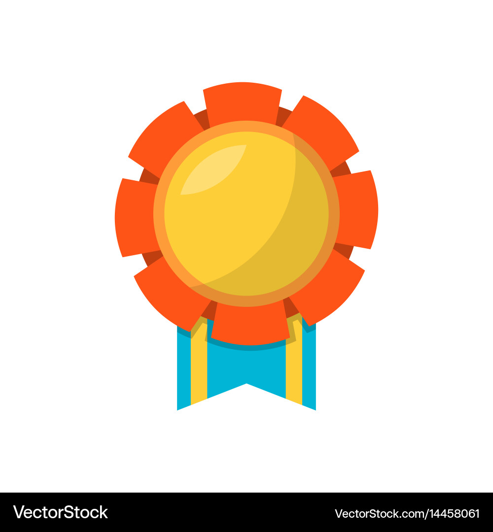 Label medal with ribbon Royalty Free Vector Image