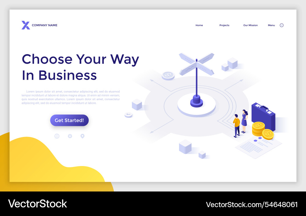 Modern isometric business template Royalty Free Vector Image