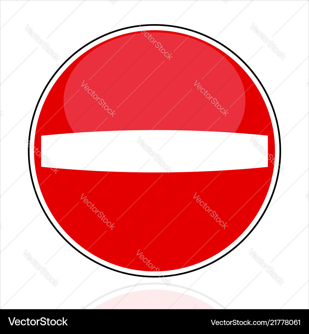 No entry do not enter relief traffic sign Vector Image