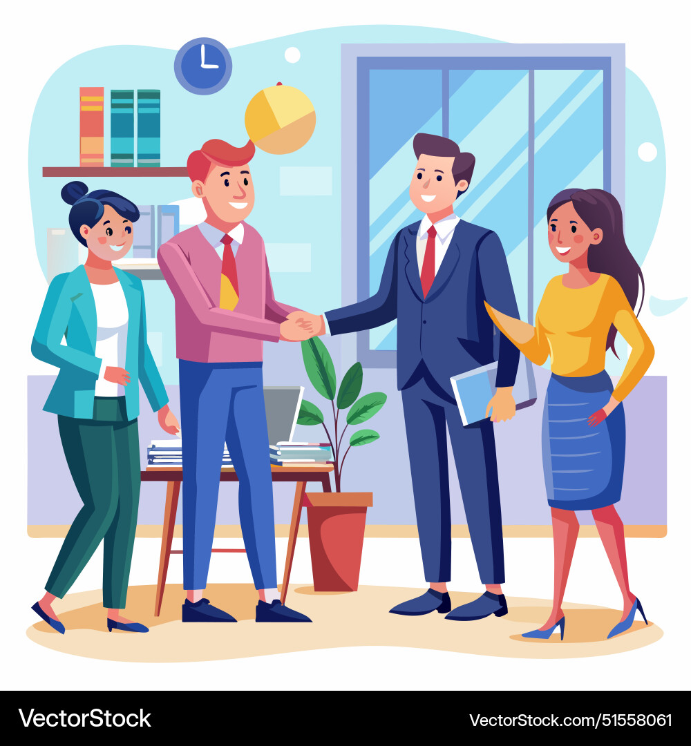Onboarding new employee warm welcome Royalty Free Vector