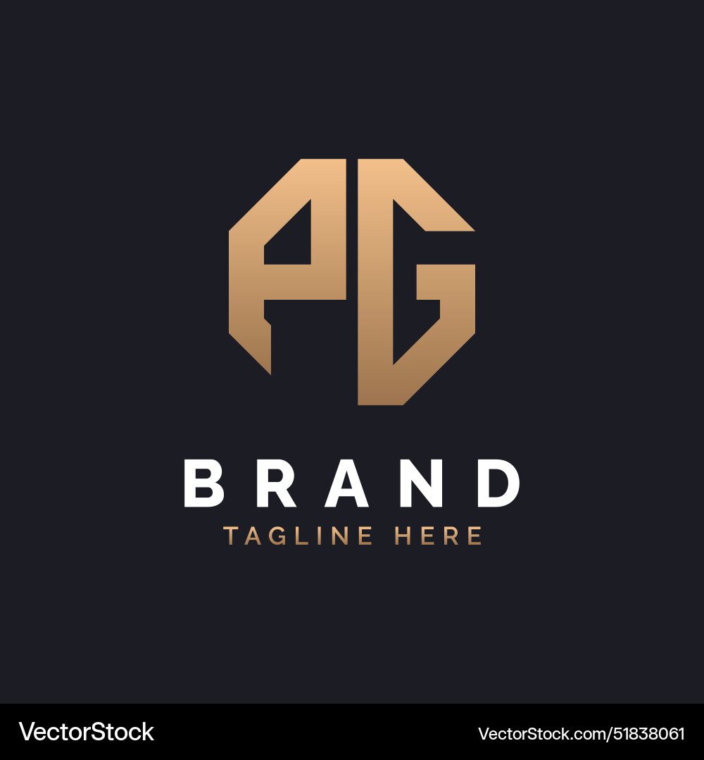 Pg logo design modern minimal elegant and luxury Vector Image
