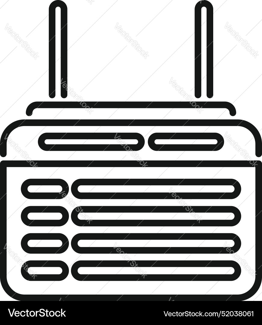 Radio receiver icon showing fm broadcasting Vector Image